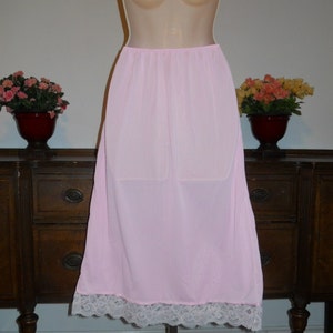 Vintage 1960's PINK Half Slip Petticoat Underskirt Strawberry Pink ...
