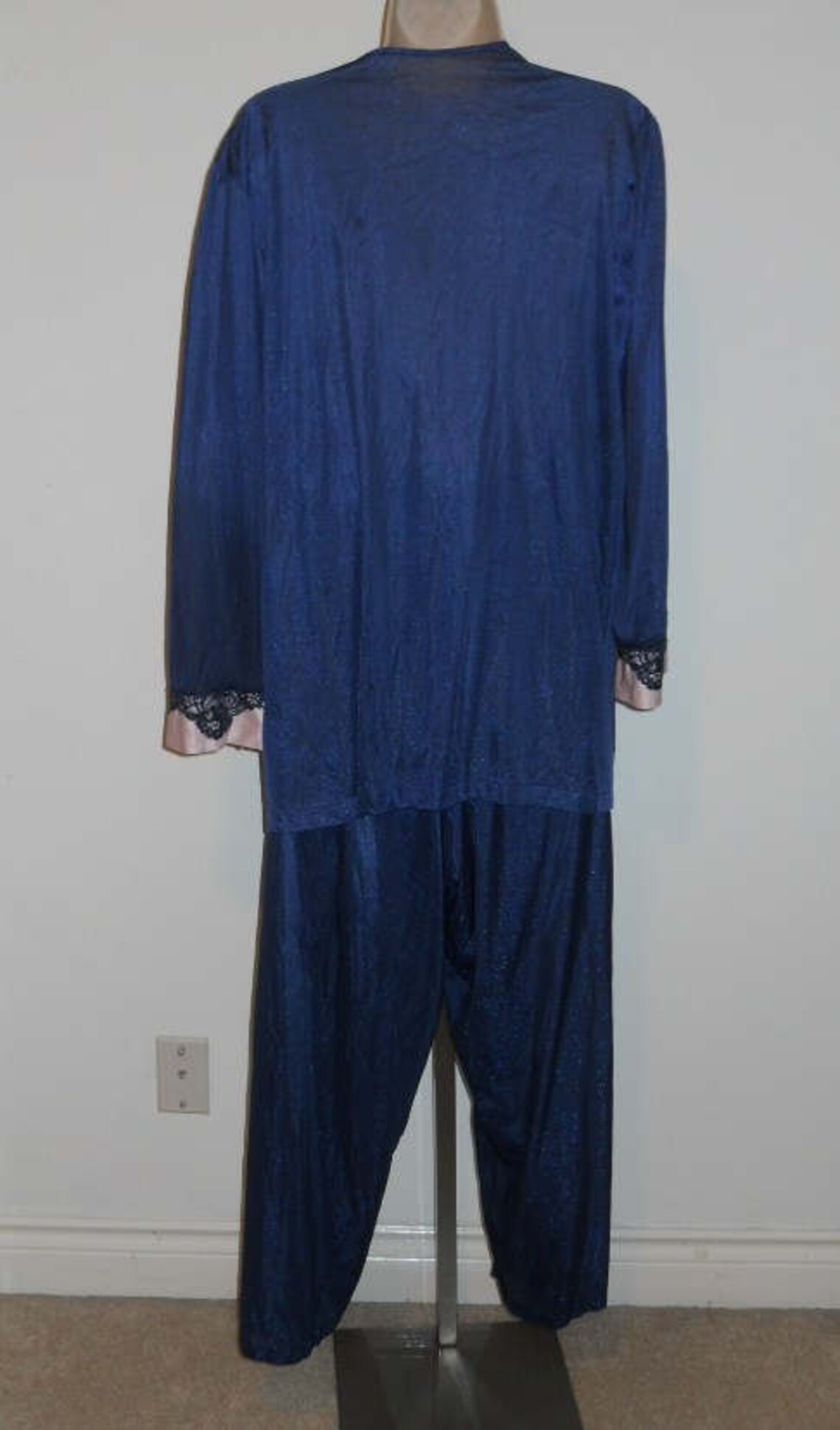 Vintage 1980's Blue Lounge Pyjamas Vintage Pajamas Pajamas Hostess Set ...