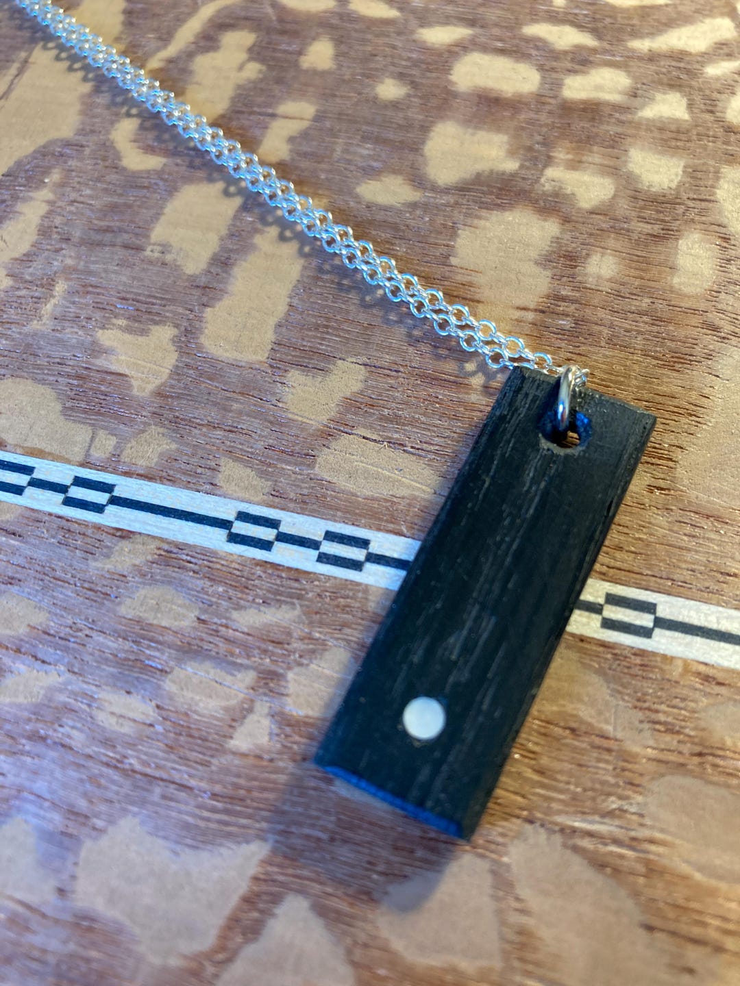 Ancient Scottish Black Oak Pendant: Mother of Pearl Inlay, Celtic ...
