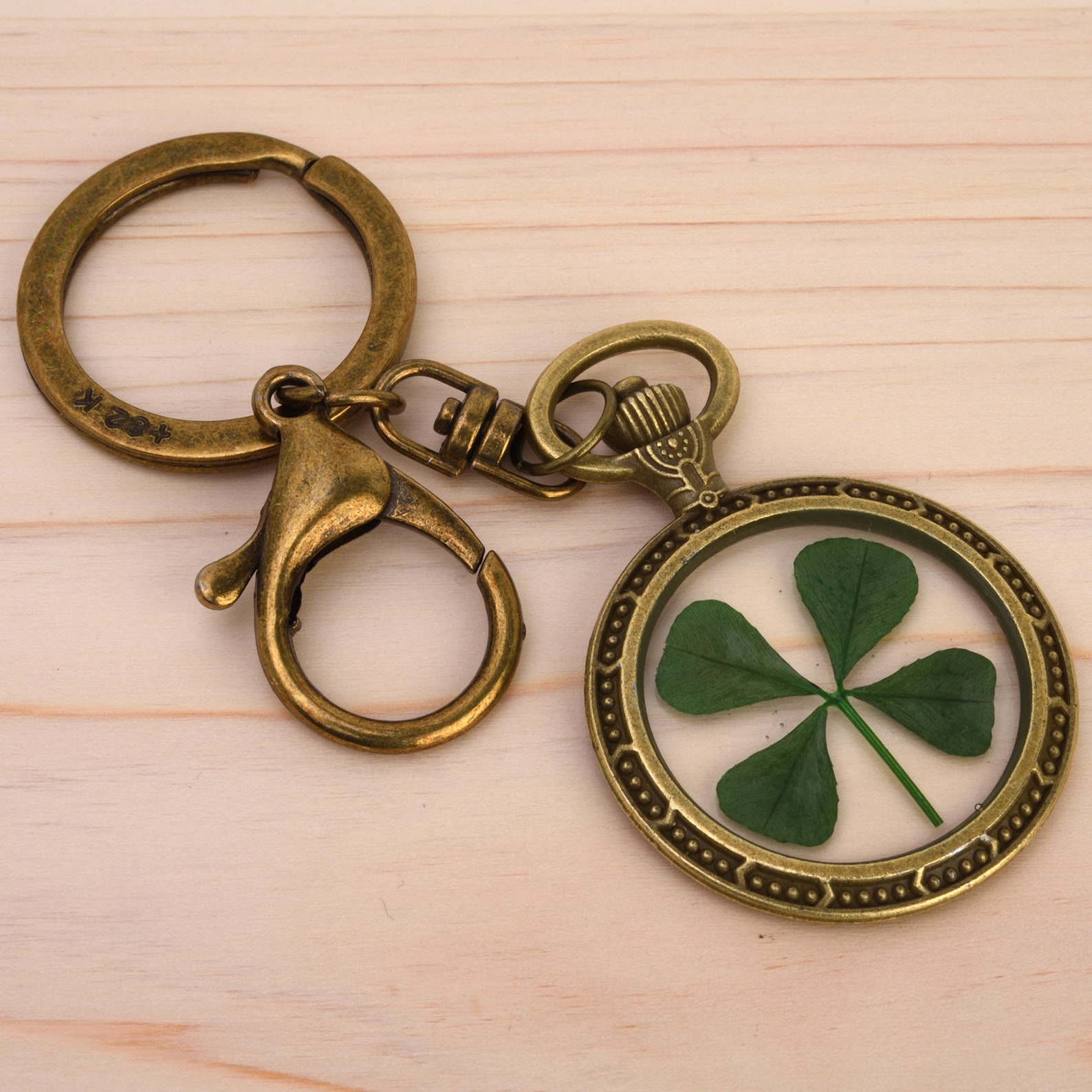 ARTMART Real Four Leaf Clover Keychain Keyring Good Luck Lucky | Etsy
