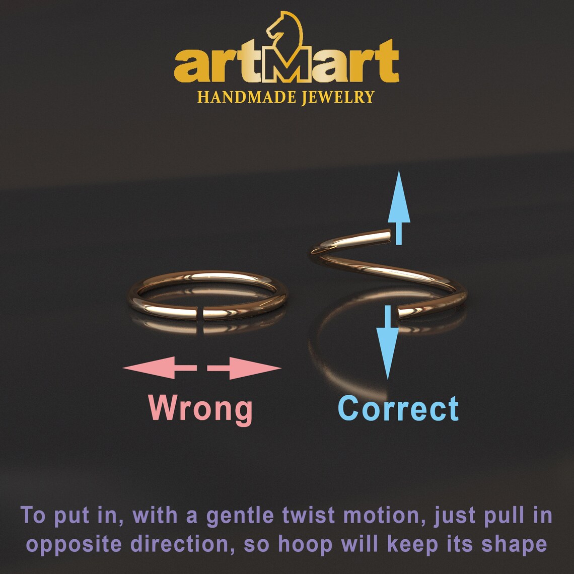 Handmade 10K Real Pure Solid Rose Gold 0.8mm 20gauge - Etsy