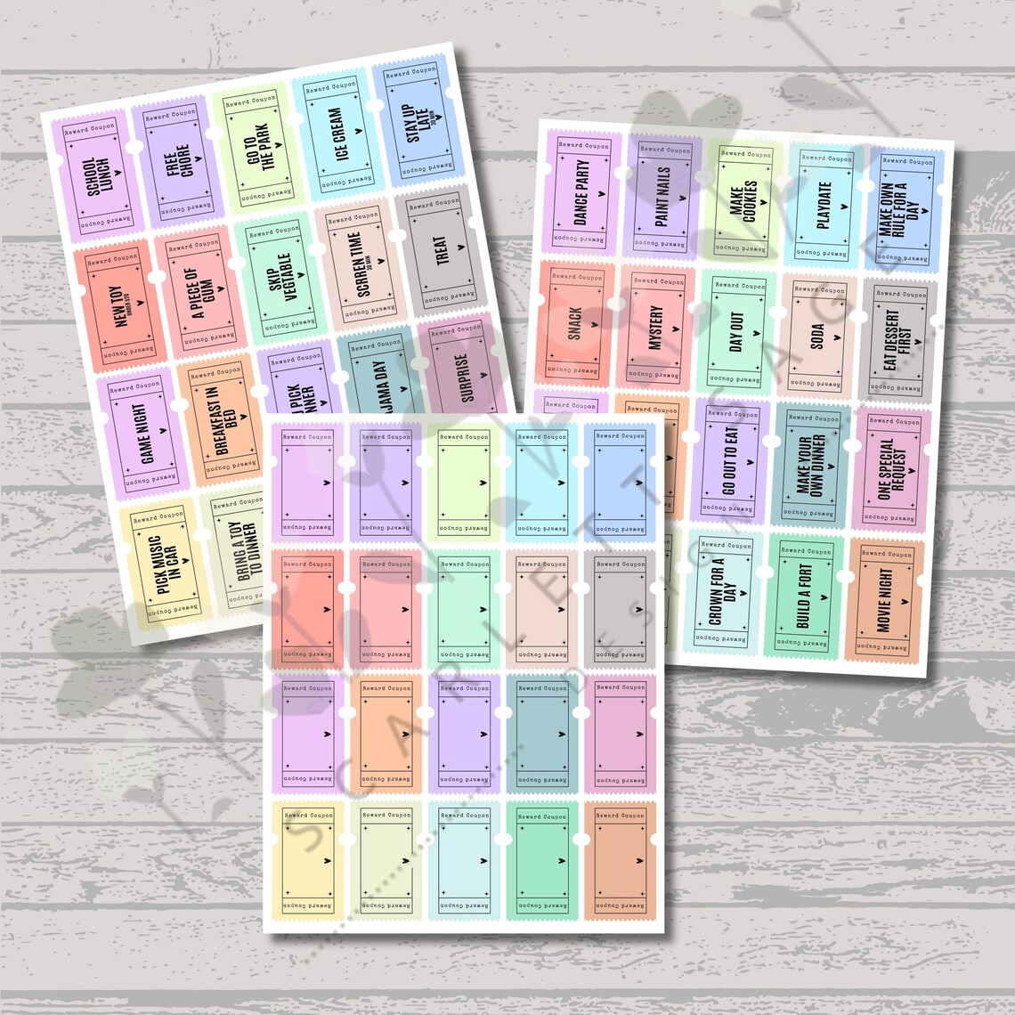 Printable Kids Reward Coupons | Fun Behavior Incentives | Reward System ...