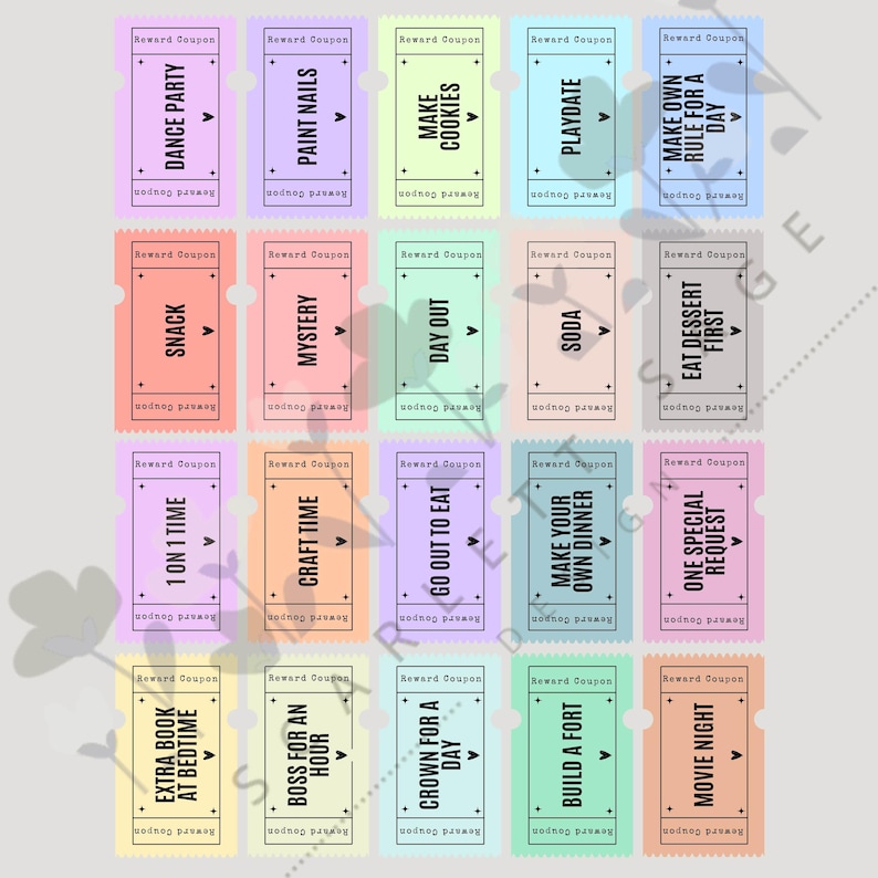 Printable Kids Reward Coupons | Fun Behavior Incentives | Reward System ...