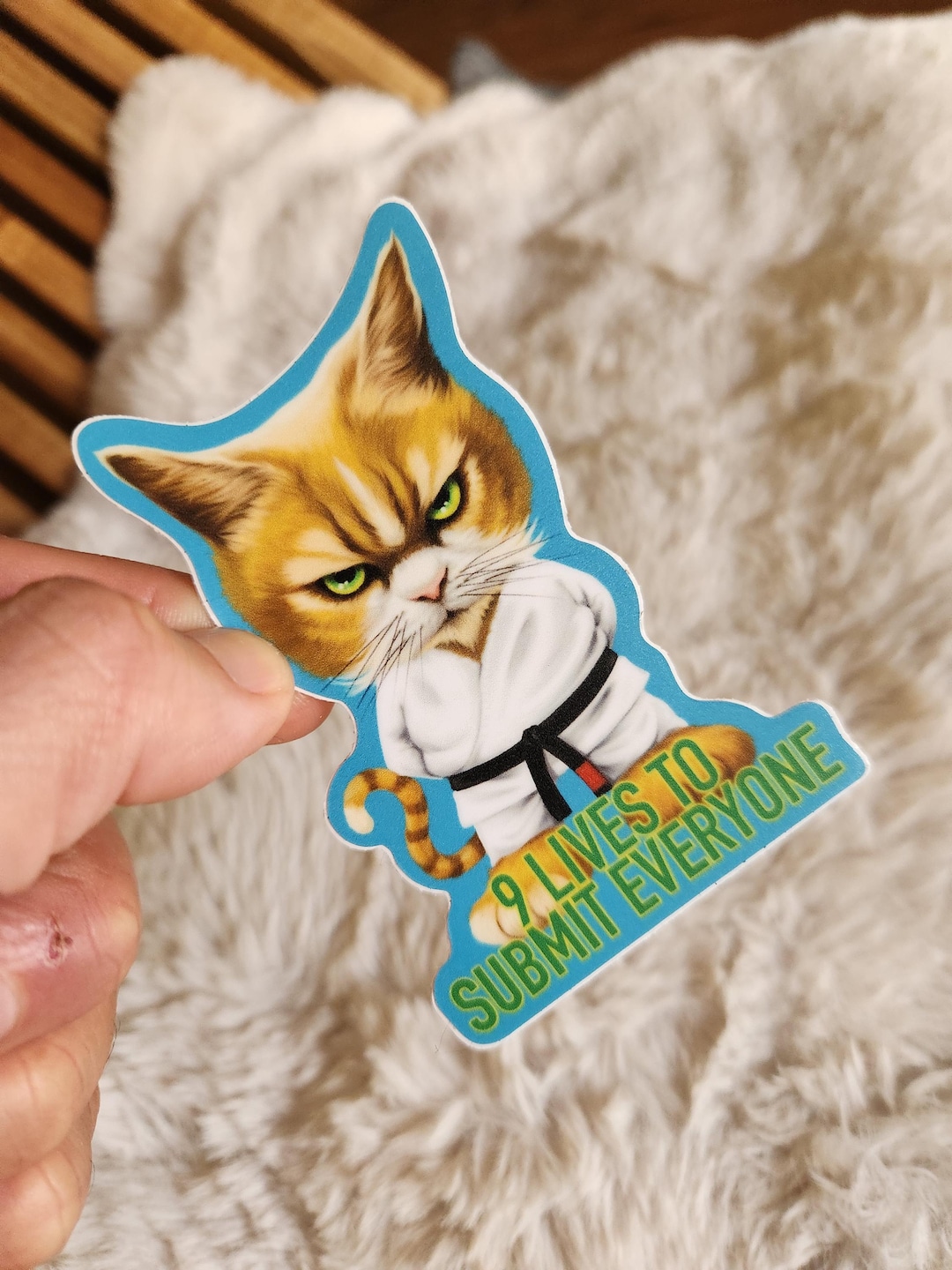 Jiu Jitsu Cat Sticker – Angry Black Belt, BJJ Gift - Etsy