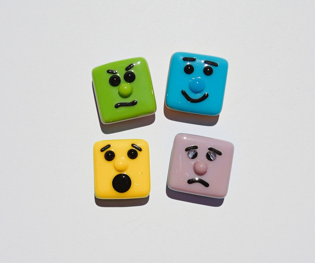 Funny Face Magnets - Fused Glass - Show Your Feelings and Emotions - Etsy