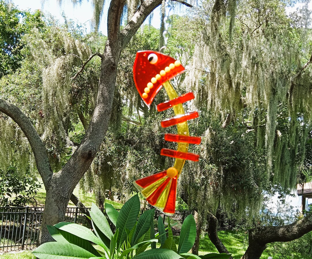 Funky Fused Glass Fish Suncatcher - Etsy