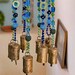 Beaded Wind Chime: Turquoise & Aqua Bohemian Mobile With Brass Bells - Etsy