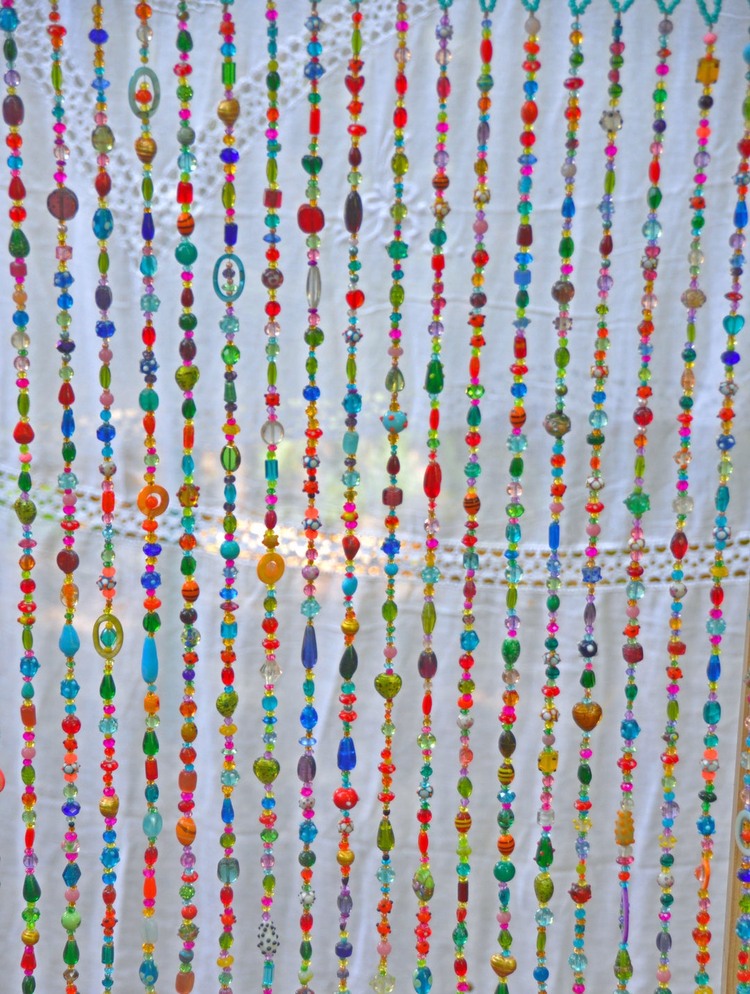 Handgemachter Perlenvorhang F r T r Fenster Oder Wand Boho Handgemachter Perlenvorhang F r T r Fenster Oder Wand Boho