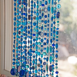 Unique Home Decorblue, Turquoise, and Transperent Shades Beaded Curtain ...
