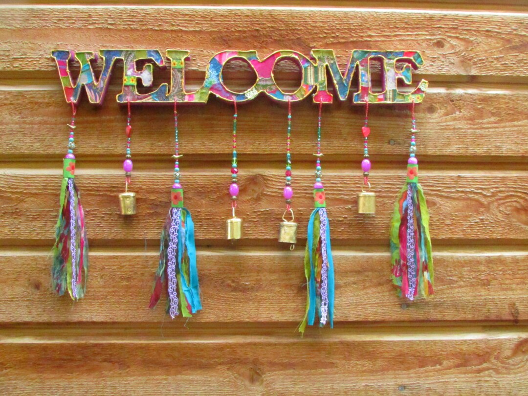 Welcome Sign, Bohemian Front Door Decor - Etsy