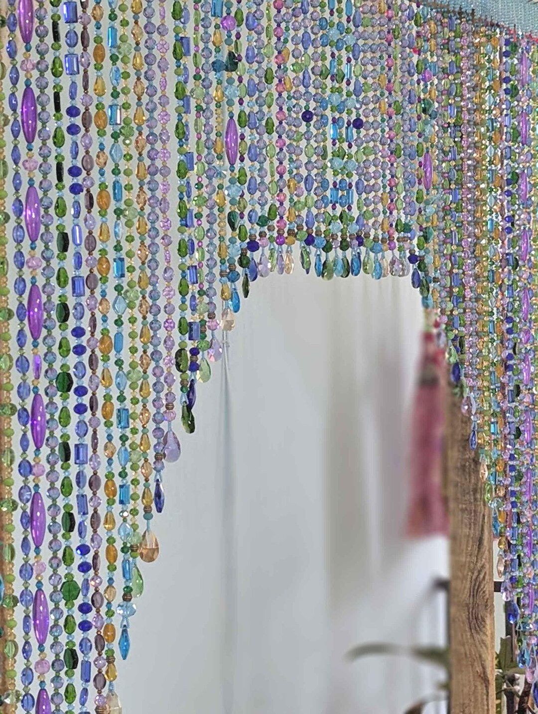 Boho Beaded Valance: Glass Bead Curtain, Arch Shape - Etsy
