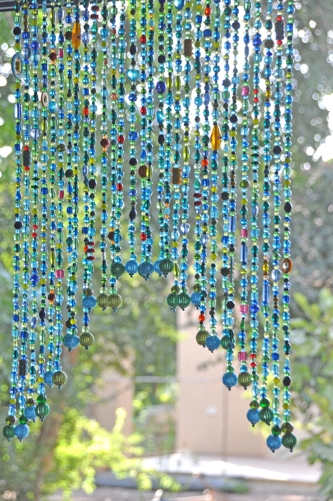 Beaded Valance Curtain: Turquoise Blue Arch, Boho Doorway Beads - Etsy