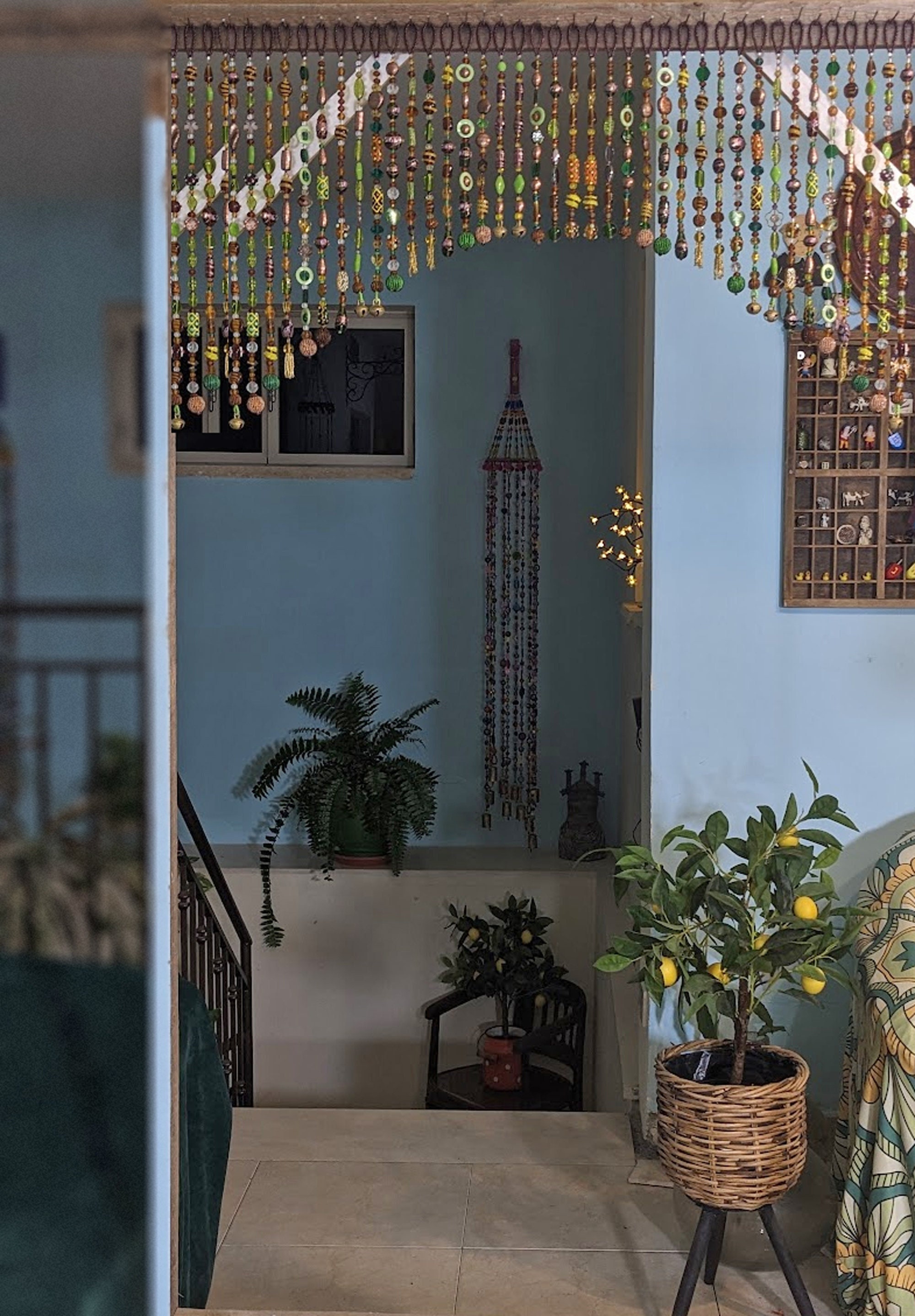 Boho Beaded Valance: Glass Bead Curtain, Suncatcher Window Decor - Etsy