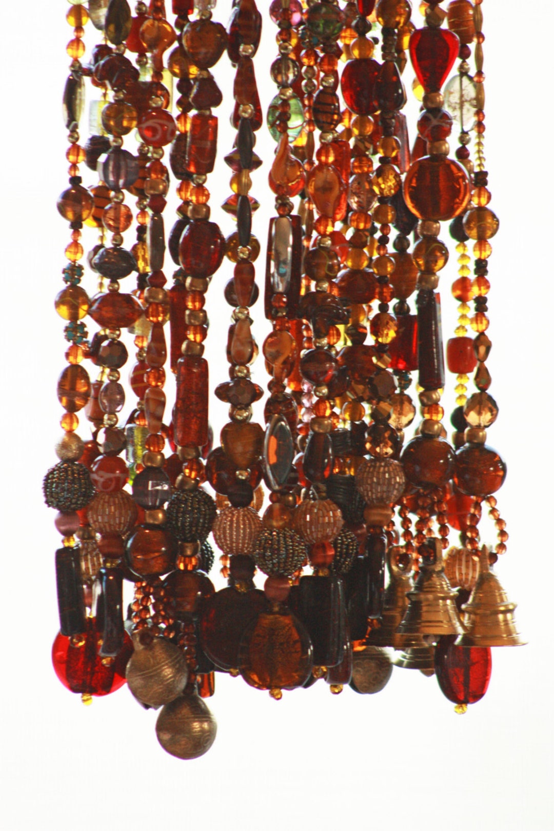 Unique Home Decor20 Beaded Strings in Shadows of Brown Amber Green and ...
