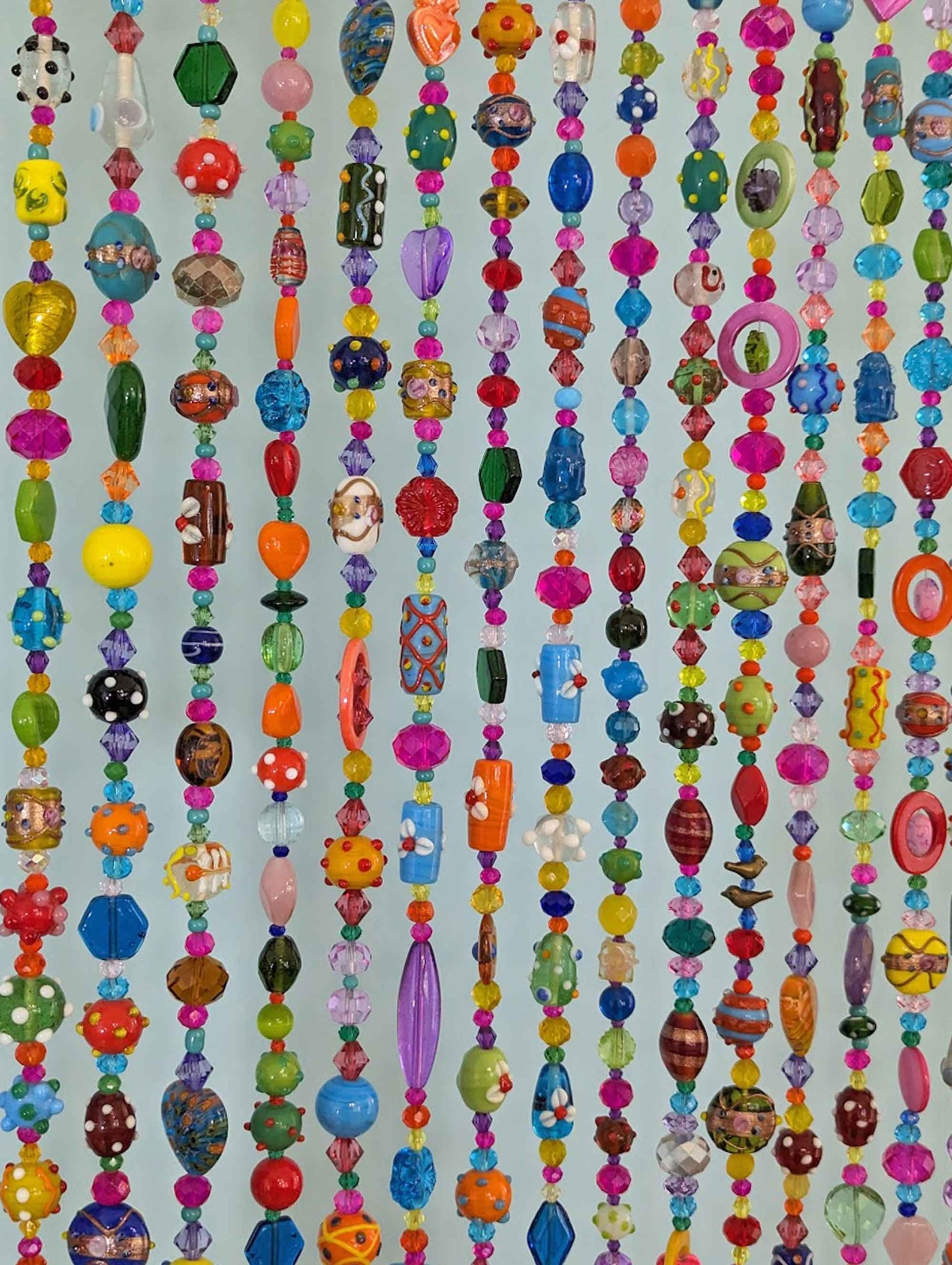 Bohemian Colorful Hand Made From Unique Glass Beads Doorway Beaded ...