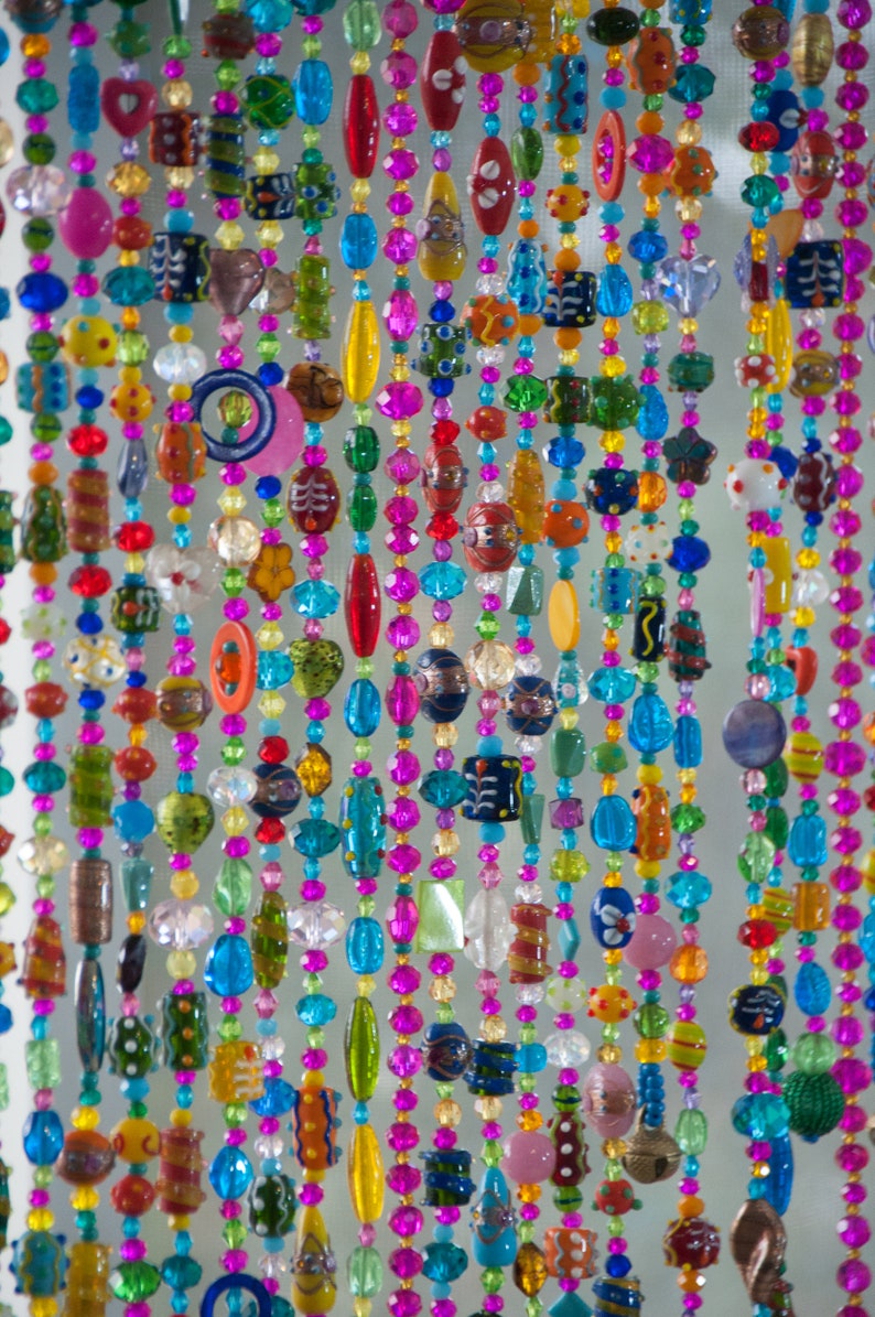 Colorful Bohemian Beaded Valance made to Order - Etsy