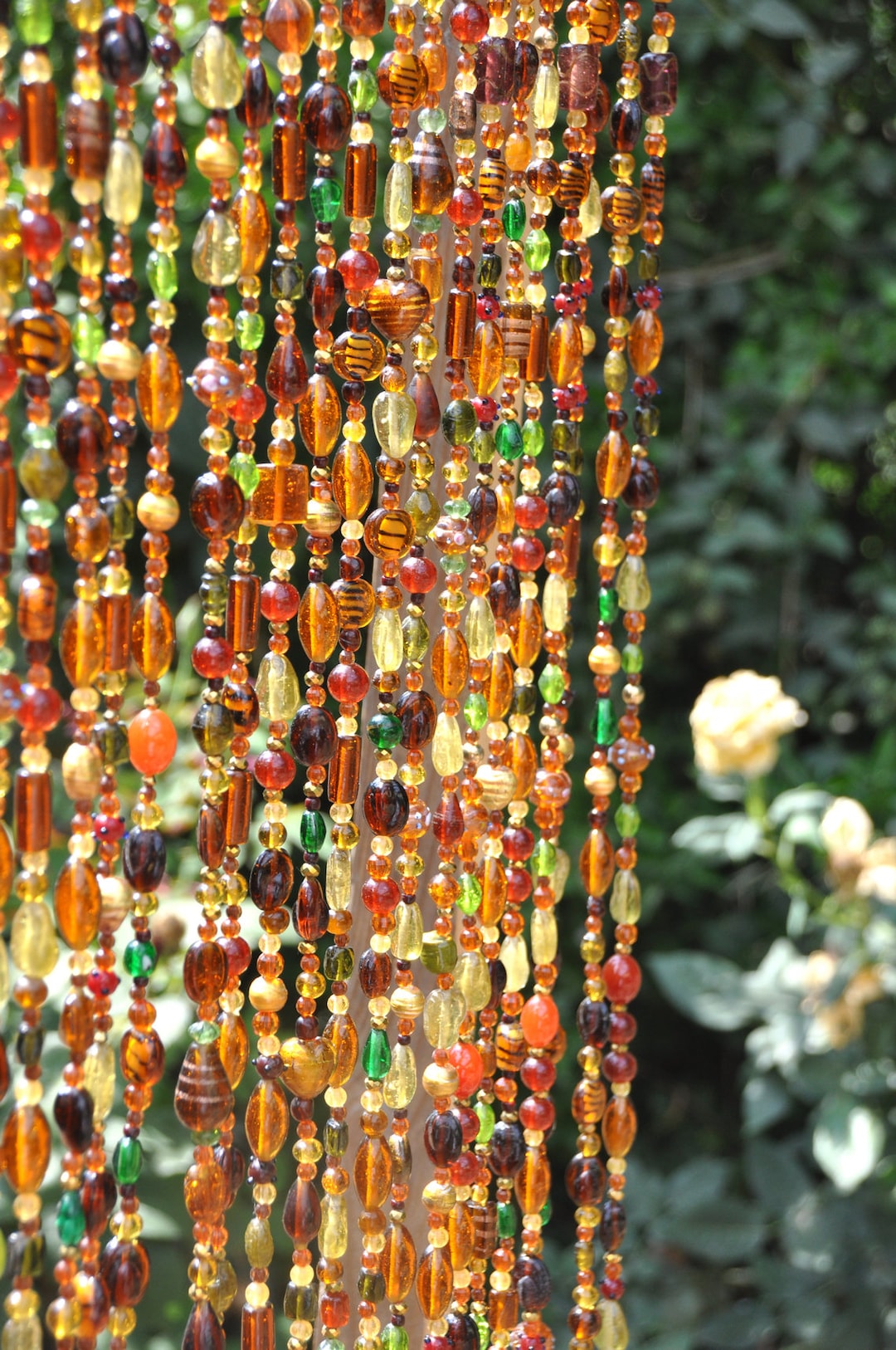 Unique Home Decorbrown,green, Gold and Amber Bohemian Glass Bead ...