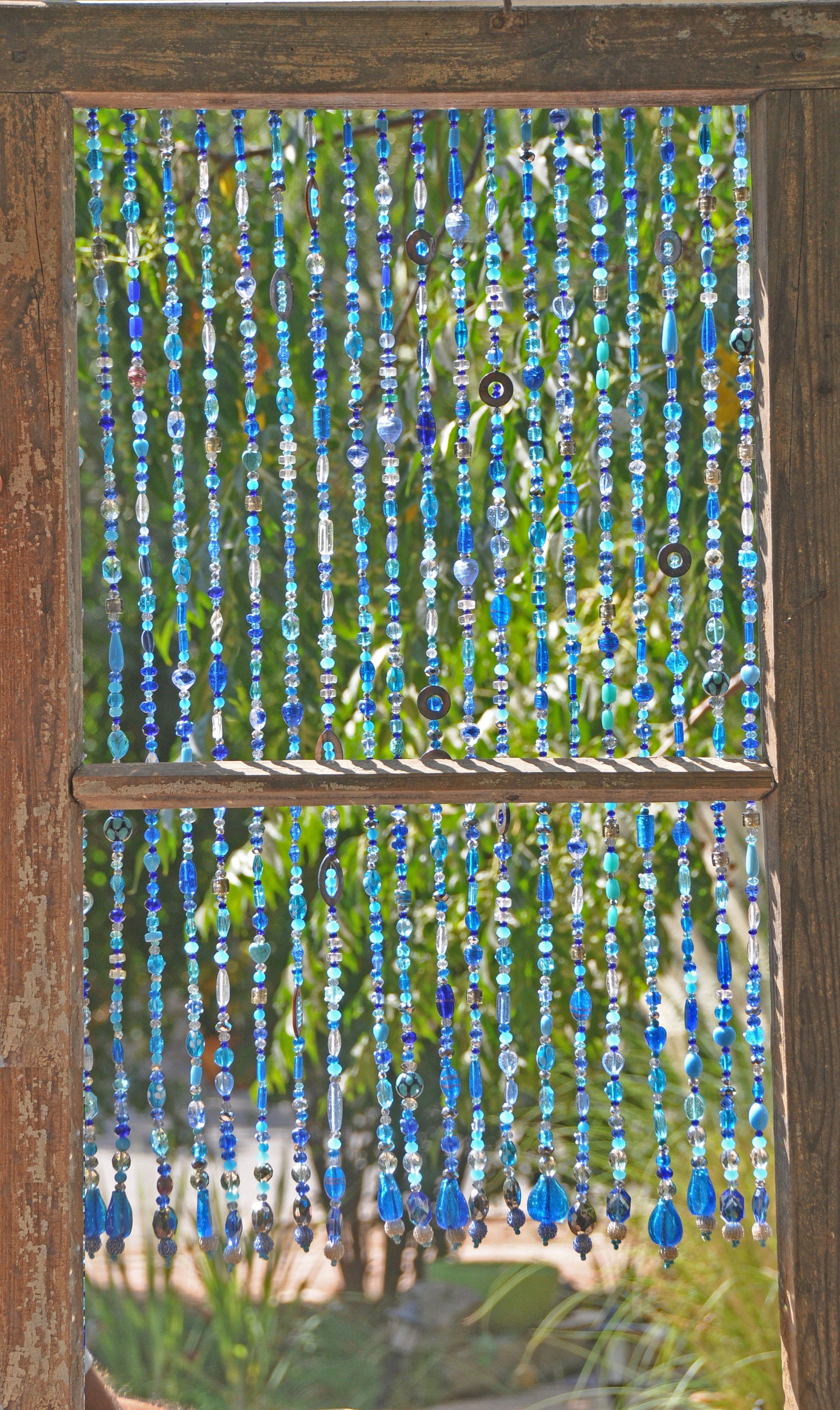 Blue Glass Beaded Curtain: Bohemian Doorway Hanging - Etsy
