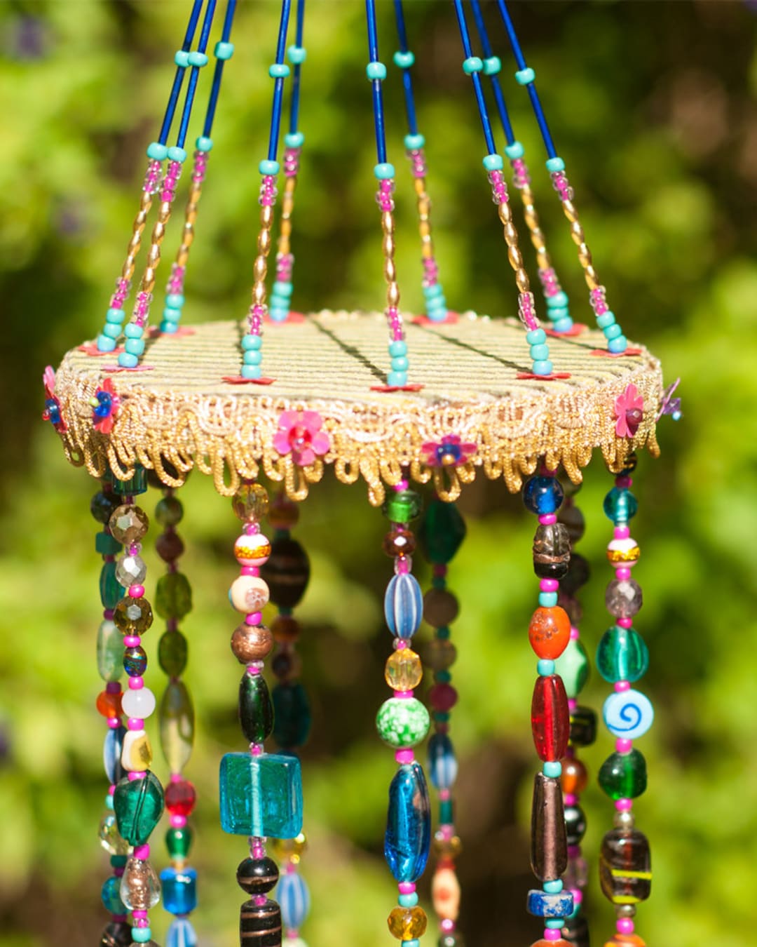 Unique Home Decorcolorful Bohemian Beaded Mobile With Brass Bells made ...