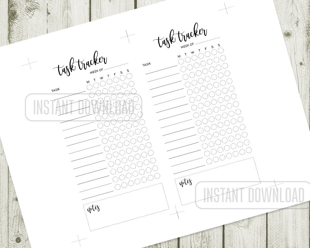 PERSONAL Size Task Tracker Planner Insert Daily Routine - Etsy