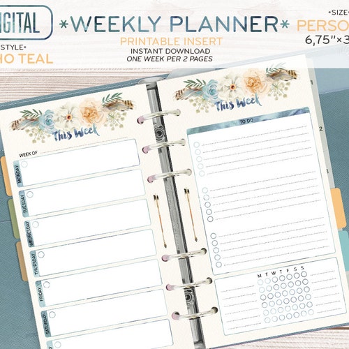 PERSONAL Size Daily Planner Printable Pages Inserts - Etsy