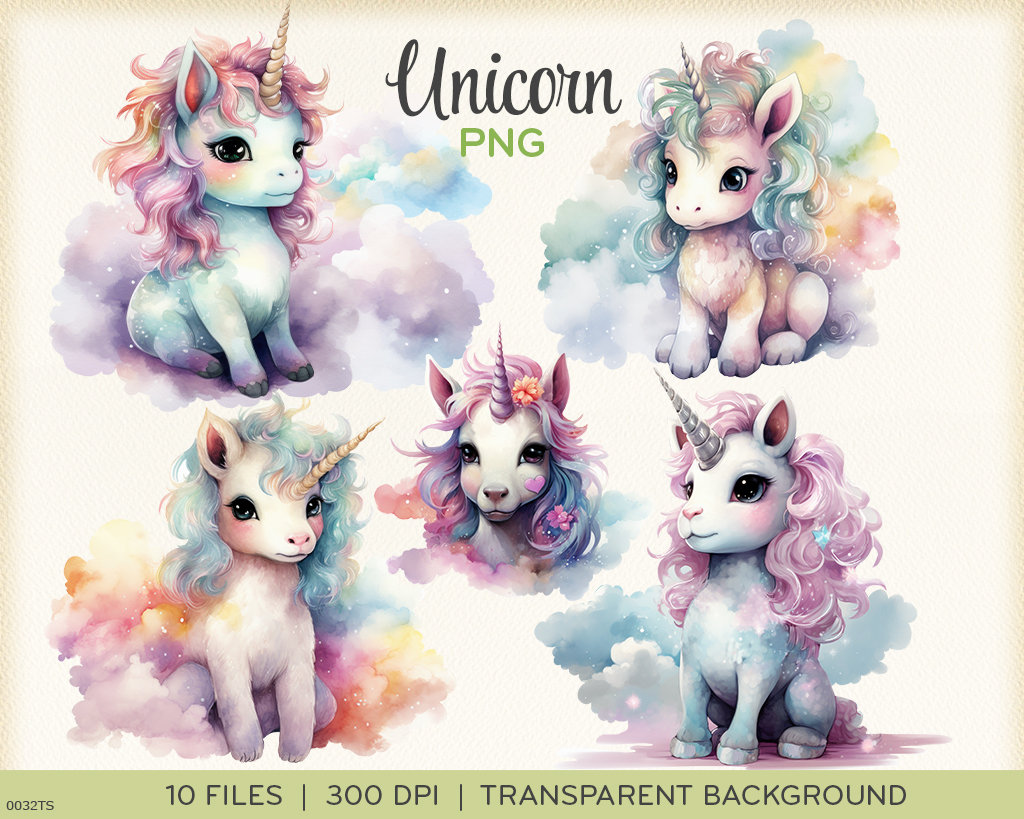 Unicorn Clip Art, Unicorns Images, Magical Rainbow, Cartoon Sublimation ...