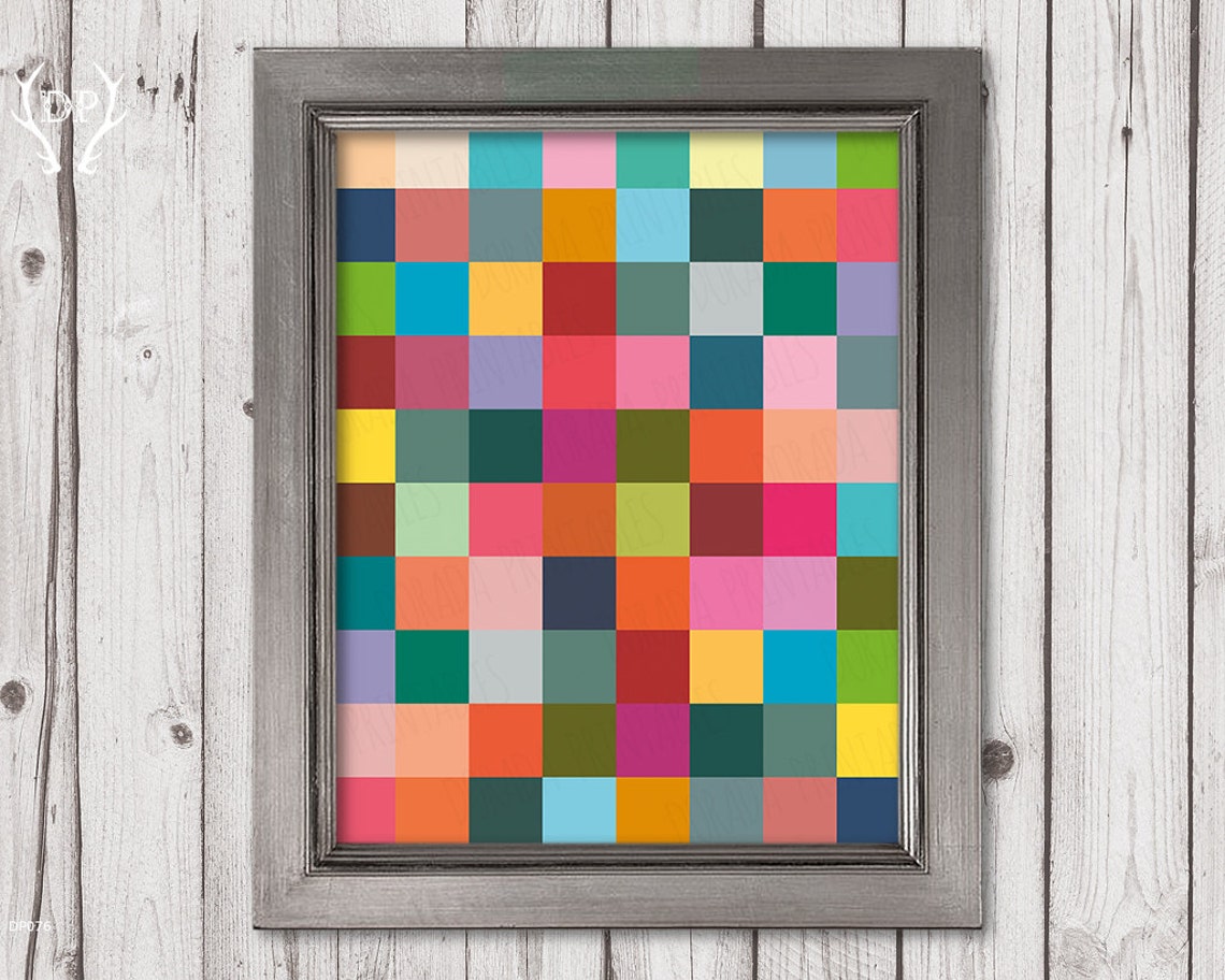 Abstract Colorful Printable Art Rectangles Geometric Print Wall Home ...