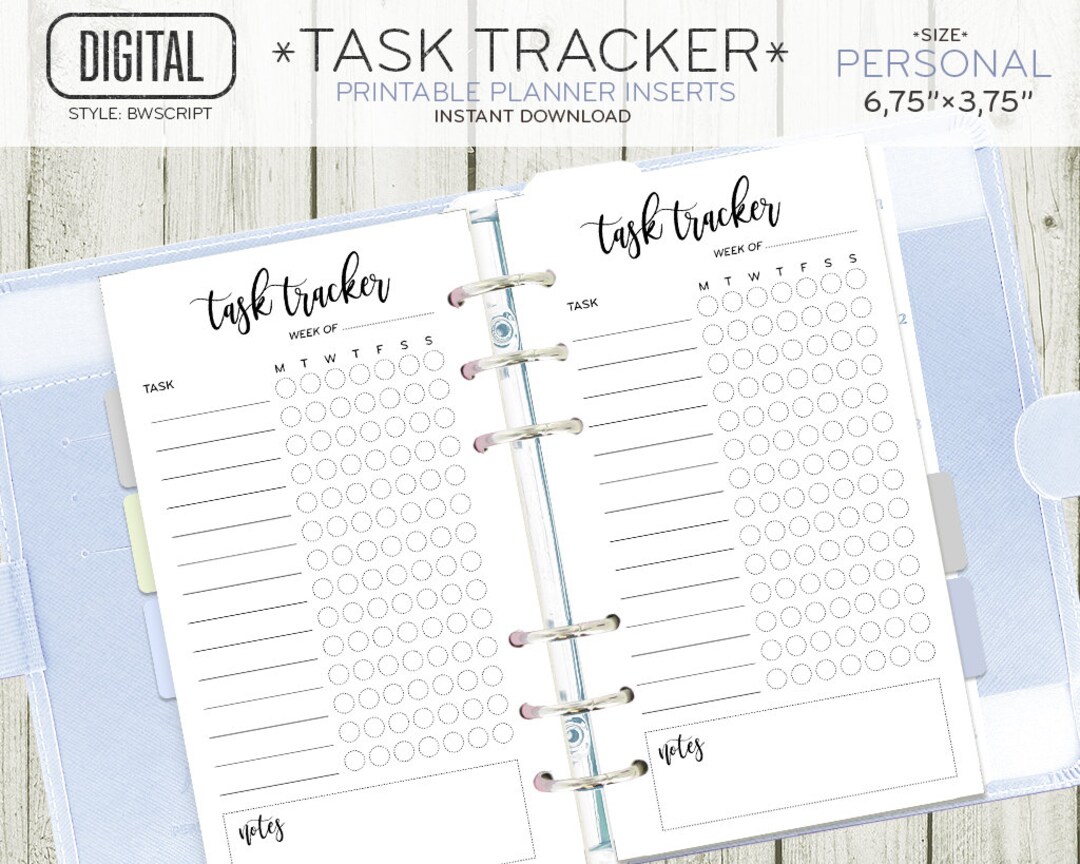 PERSONAL Size Task Tracker Planner Insert, Daily Routine Weekly ...