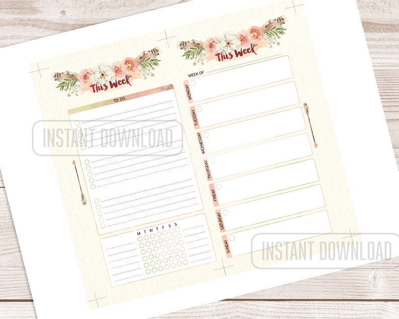 PERSONAL Size Weekly Planner, Printable Pages, a Week per 2 Page, to Do ...