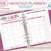 A5 Monthly Planner, Printable Pages, Spread Insert, Watercolor Florals ...