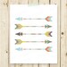 Five Tribal Arrows, Printable, Nursery Wall Art, Tribe Graphics, Kids ...