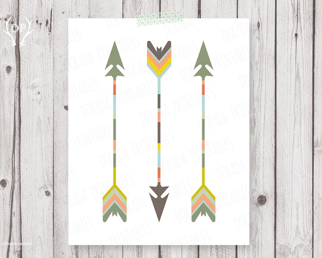 Three Arrows, Printable Wall Art, Nursery Decor, Tribal Graphics, Kids ...