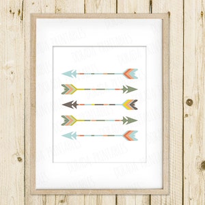 Five Tribal Arrows, Printable, Nursery Wall Art, Tribe Graphics, Kids ...