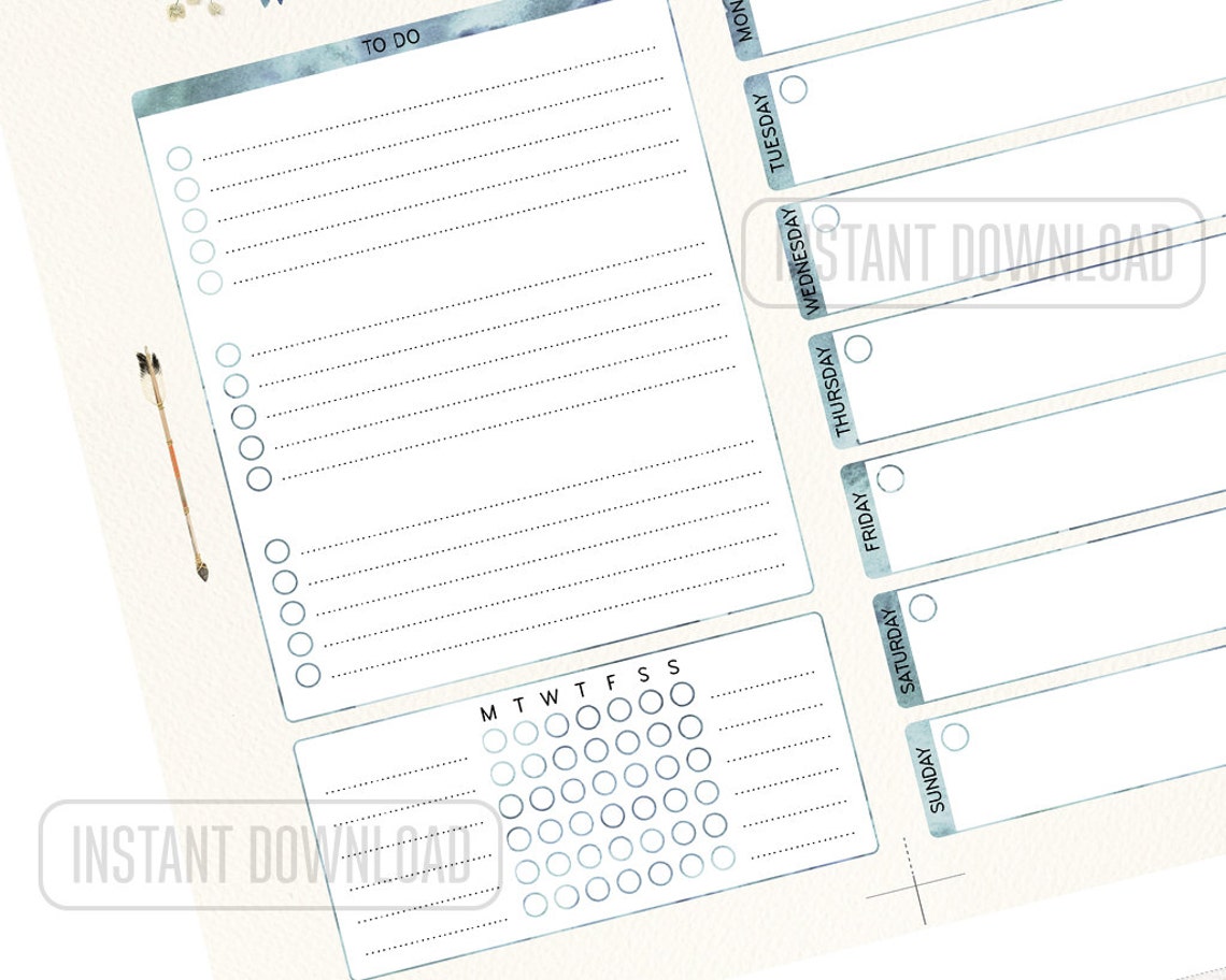 PERSONAL Size Weekly Planner, Printable Pages, a Week per 2 Pages, to ...