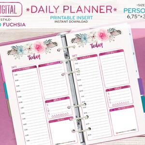 PERSONAL Size Daily Planner, Printable Pages, Inserts, Watercolor ...