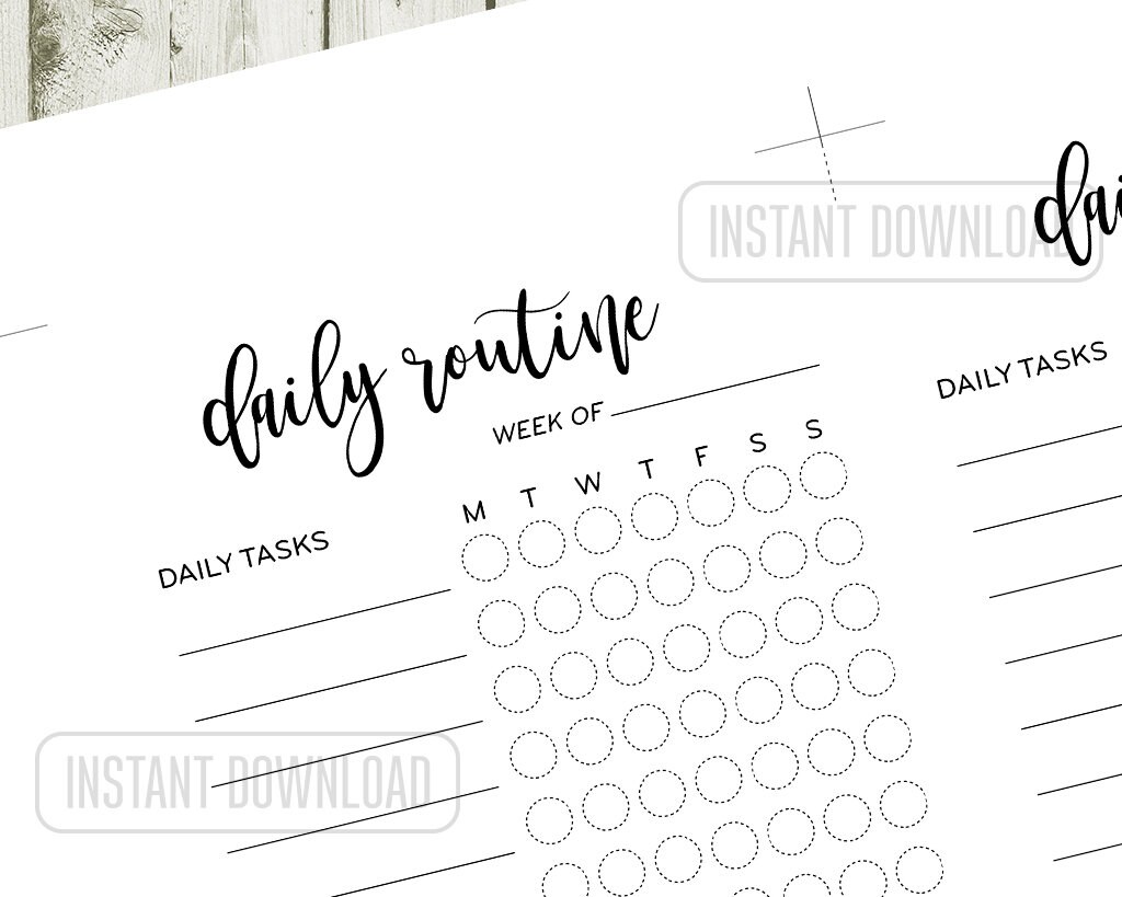 PERSONAL Size Daily Routine Planner Insert, Daily Weekly Task Habit ...