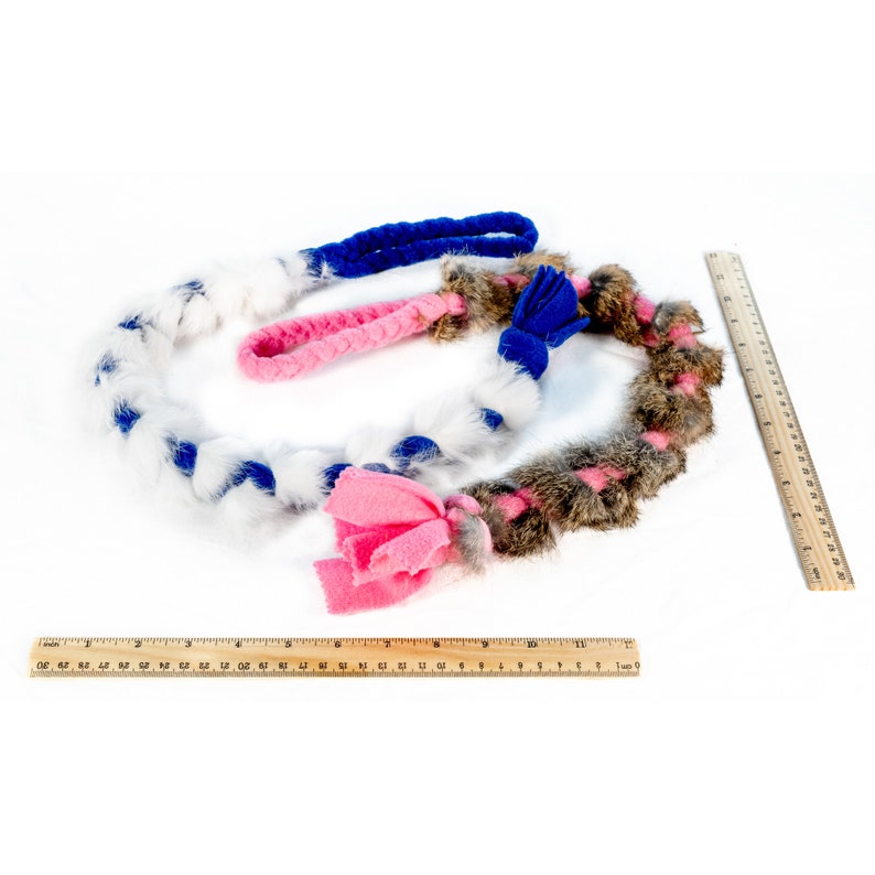 Rabbit Fur and Fleece Handled Tuggie Small Dog Toy Small Dog Agility - Etsy