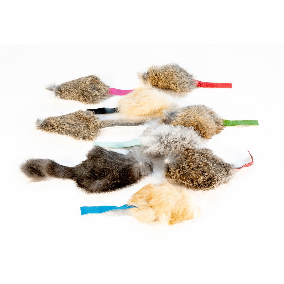 Rabbit Fur Mini Rattle Mouse Shaped Dog Toy - Etsy UK