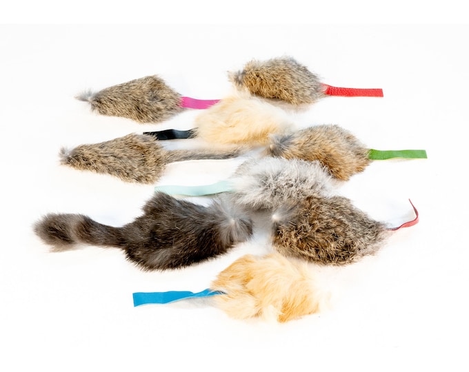 Catnip Filled Rabbit Fur Mouse Shaped Cat Toy Mini Size - Etsy