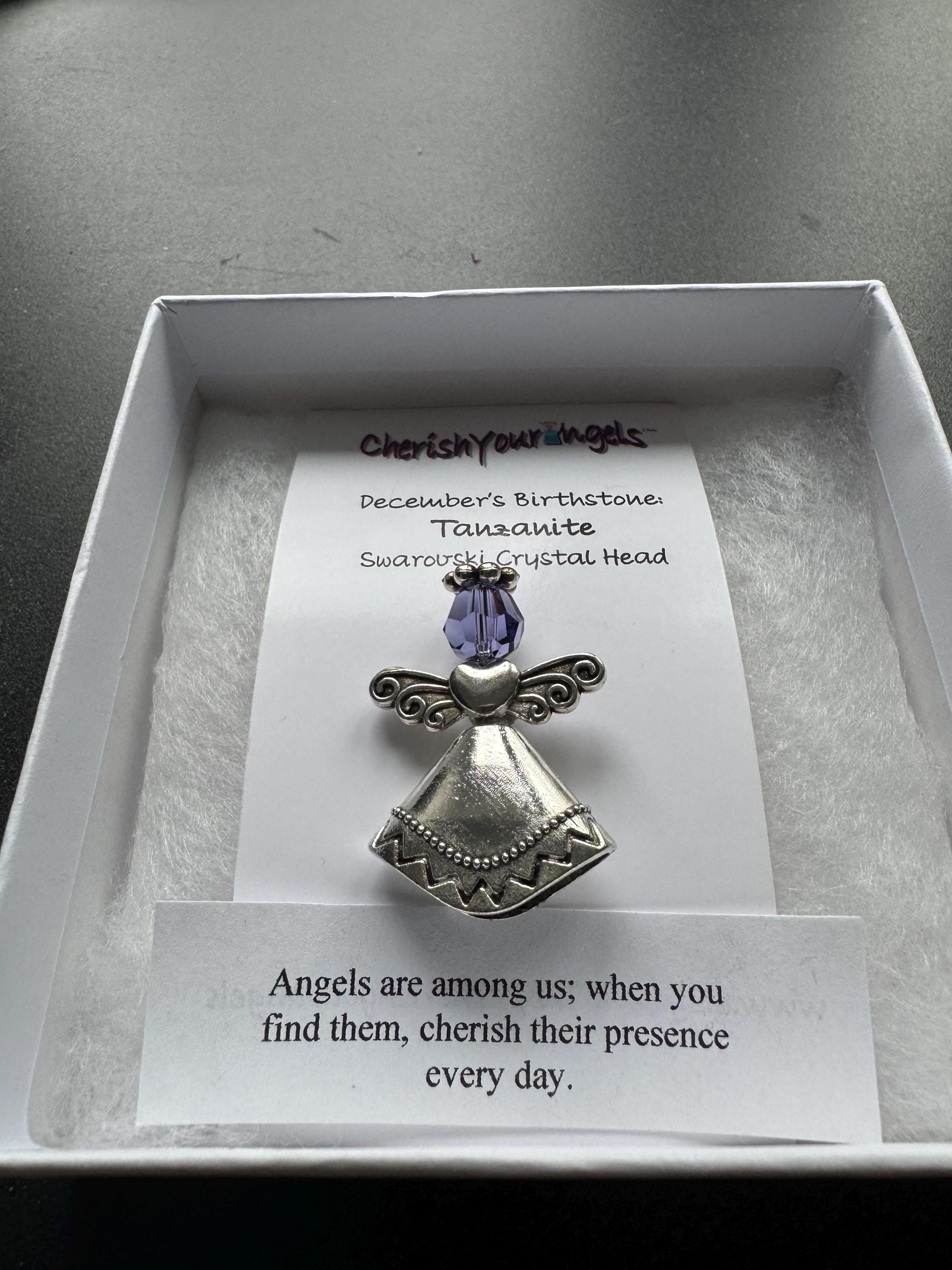 Handmade Guardian Angel Birthstone Brooch - Etsy