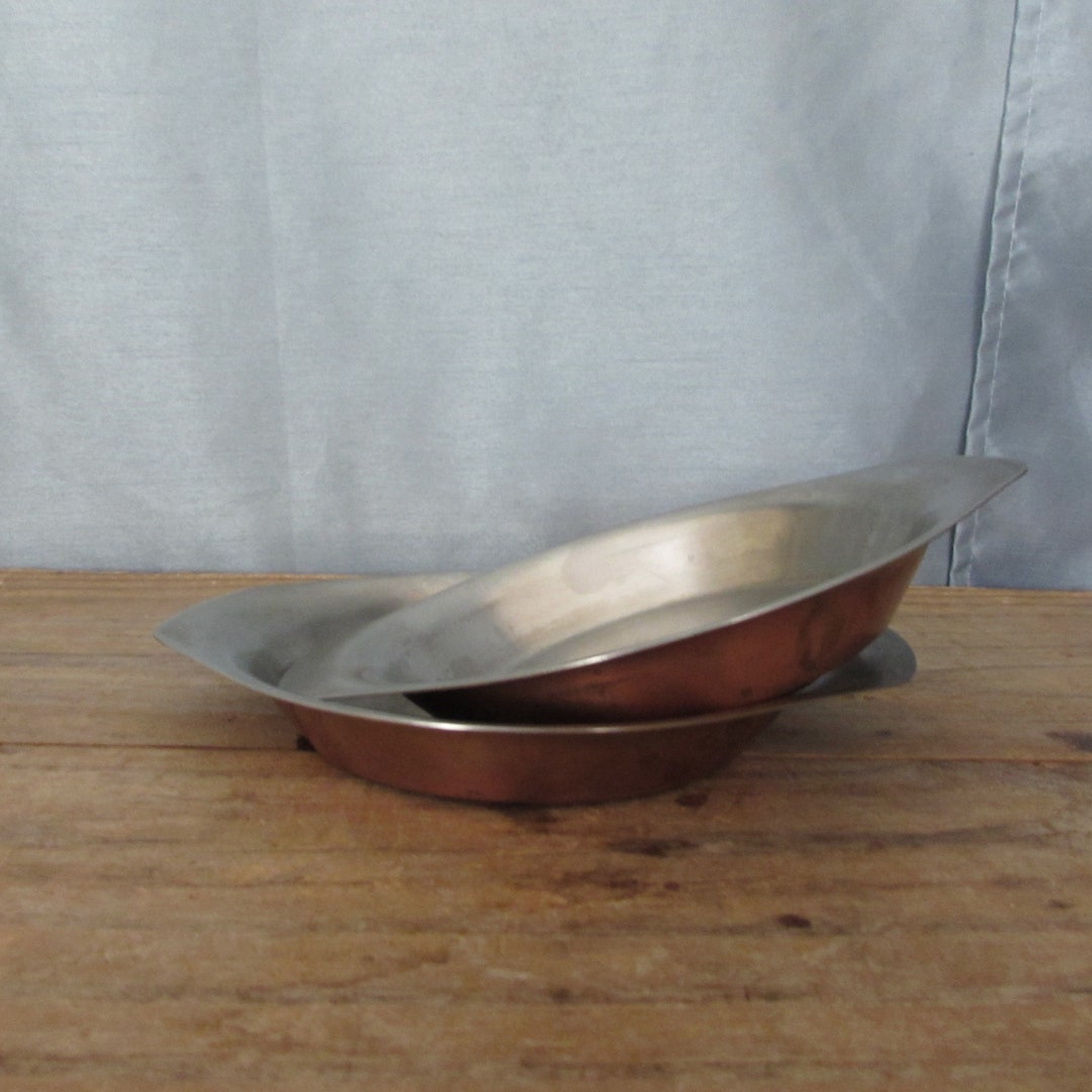 Pan/dish, Copper Coated Steel, Shallow Plate/pan/dish, Set of Two, Good ...