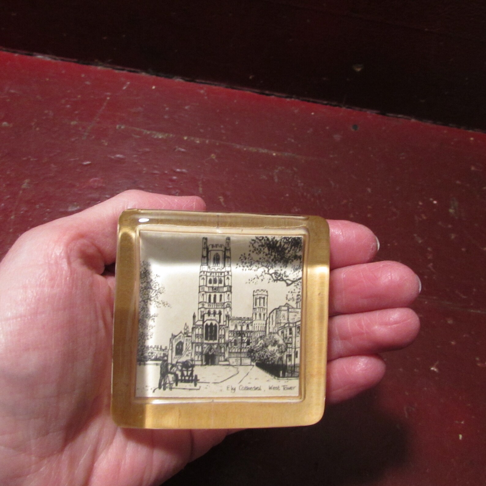 Vintage Paperweight Glass Square Souvenir of London - Etsy