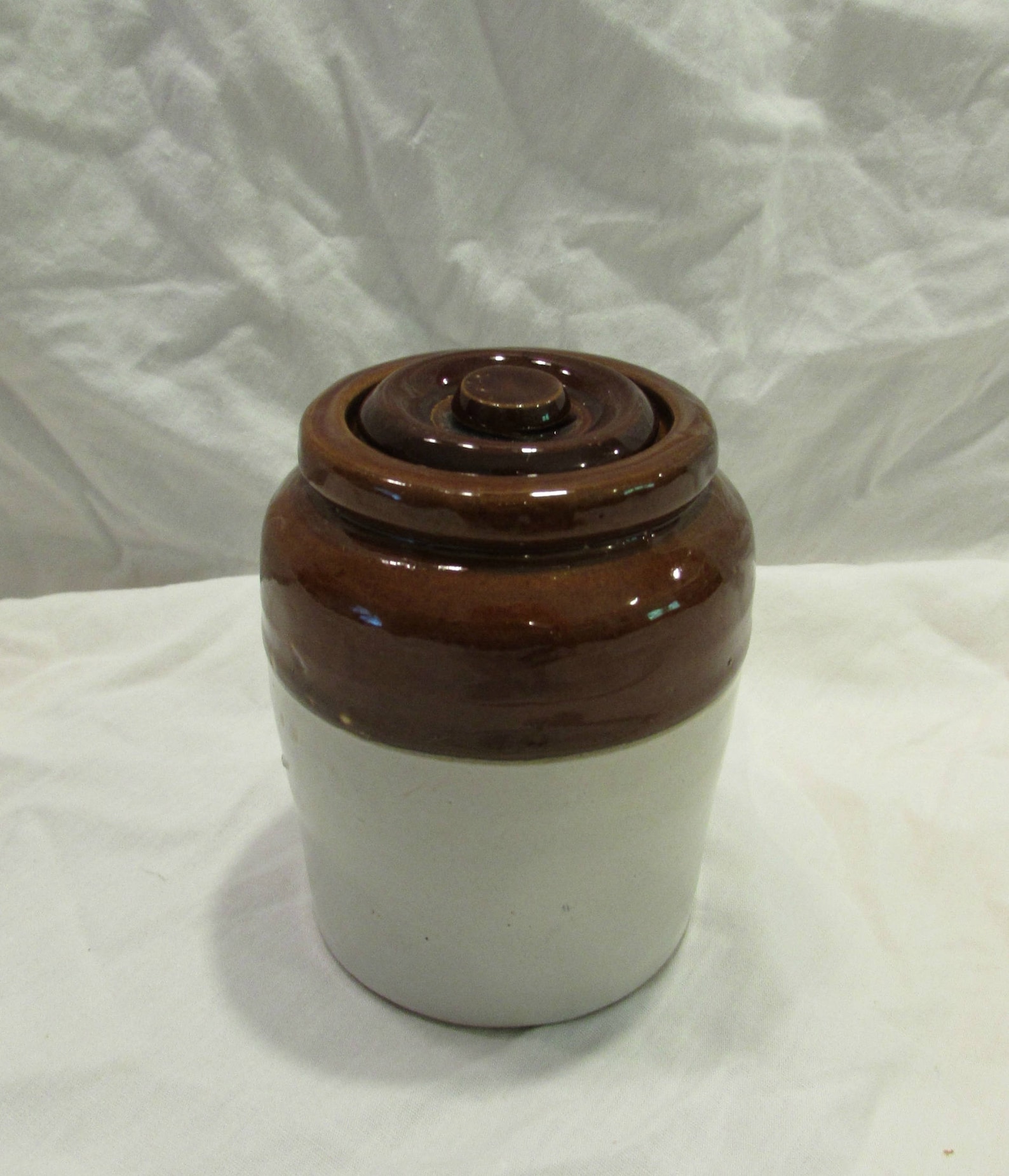 Stoneware Crock/Canister with Lid Brown and Light Grey | Etsy
