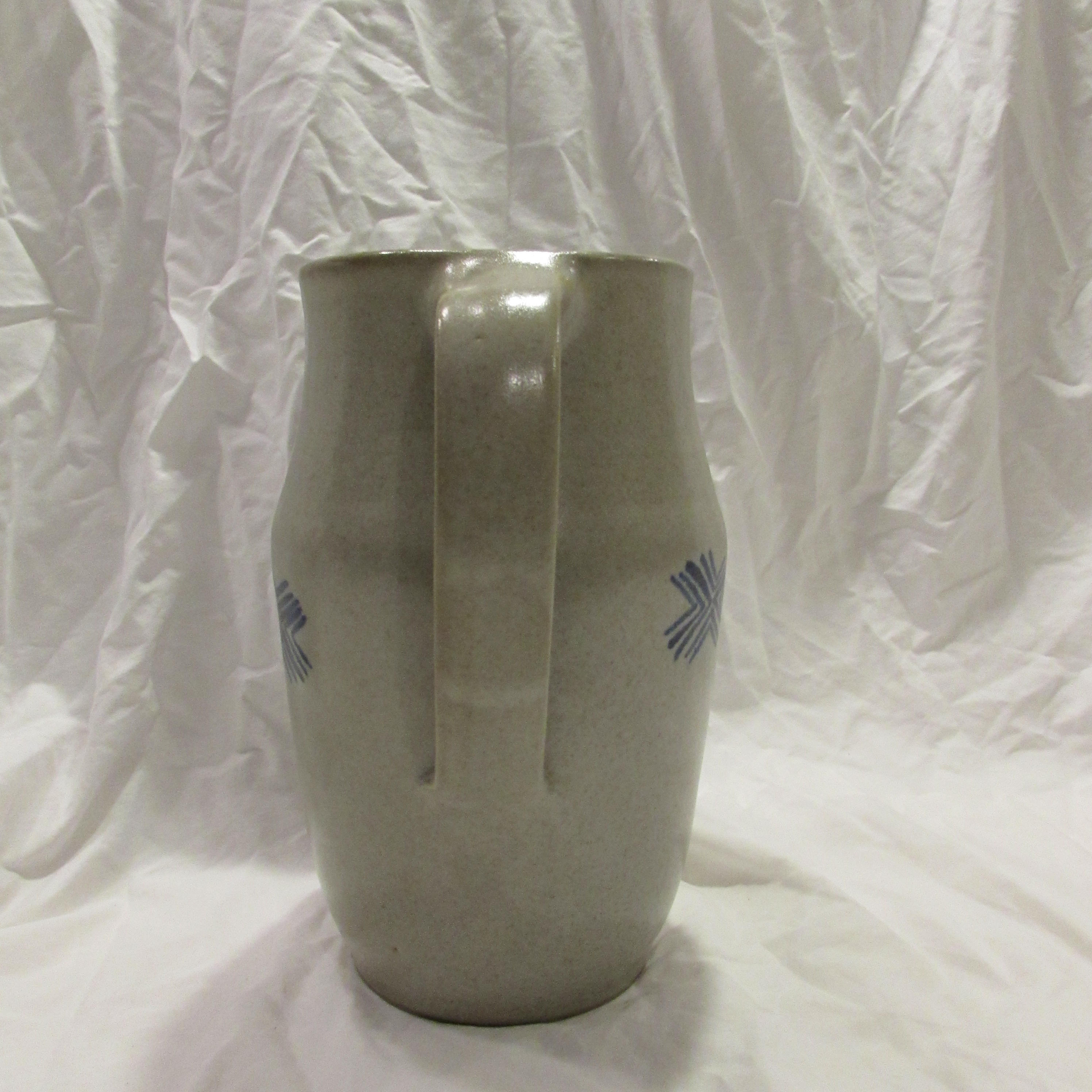 Stoneware Pitcher, Salt Glaze, Hand Made, Ceramic Art, Grey With Blue ...