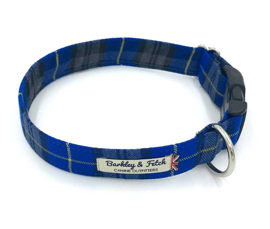 Royal Blue Tartan Dog Collar - Etsy