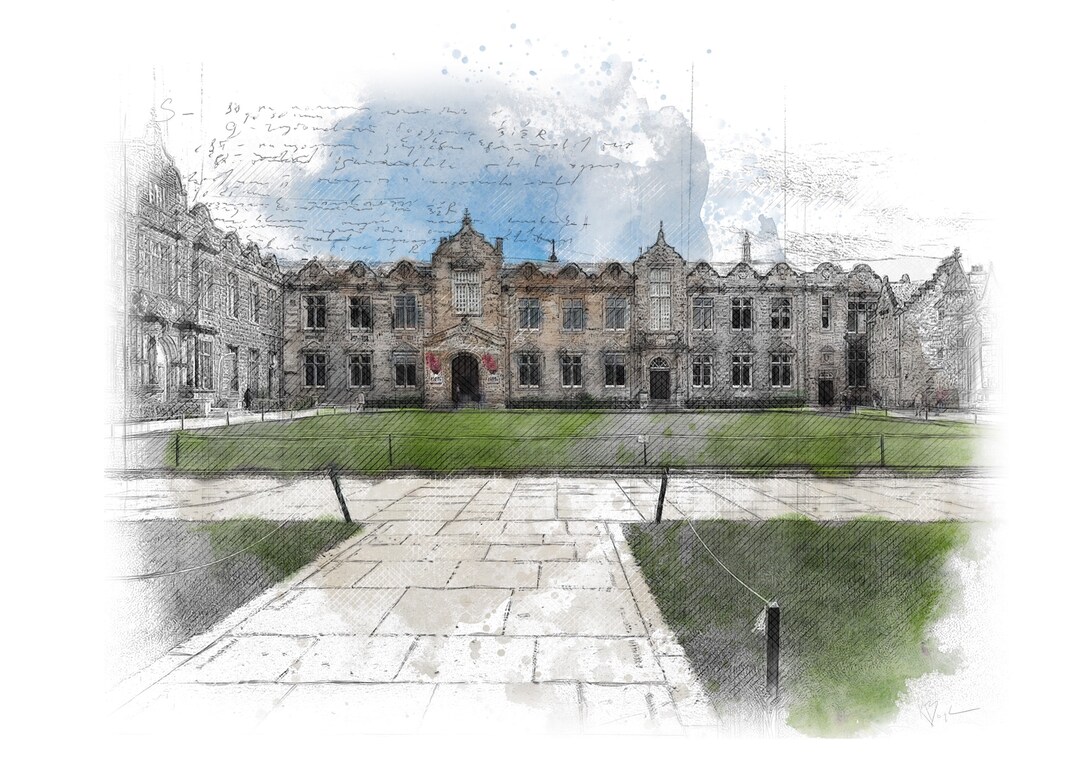 University Print, St Andrews Watercolour, St Andrews Painting ...