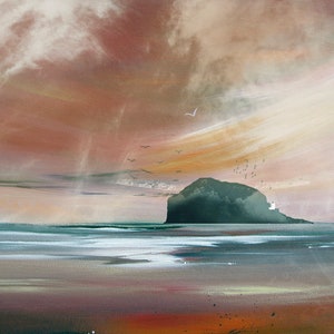 Bass in the Mist, Bass Rock Print, Bass Rock Painting, North Berwick ...