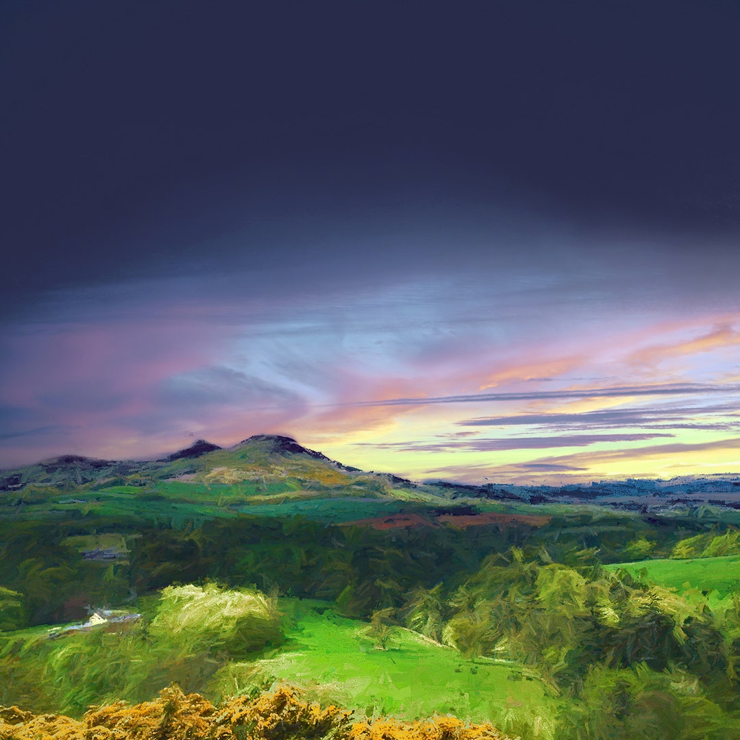 Scott's View, Original Painting of Eildon Hills in Scottish Borders ...
