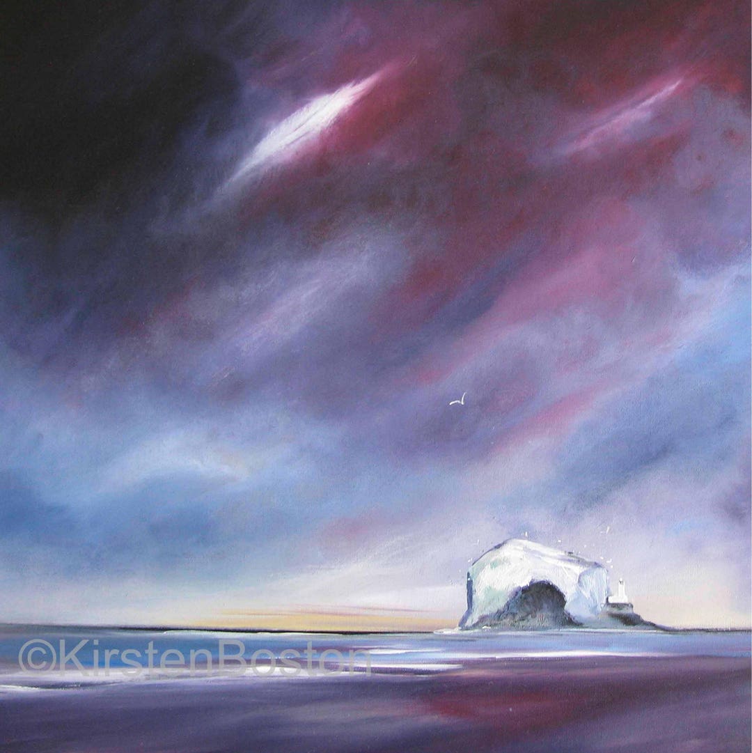 Bass in Purple, Bass Rock Print, Scottish Seascape, Stunning Coastal ...