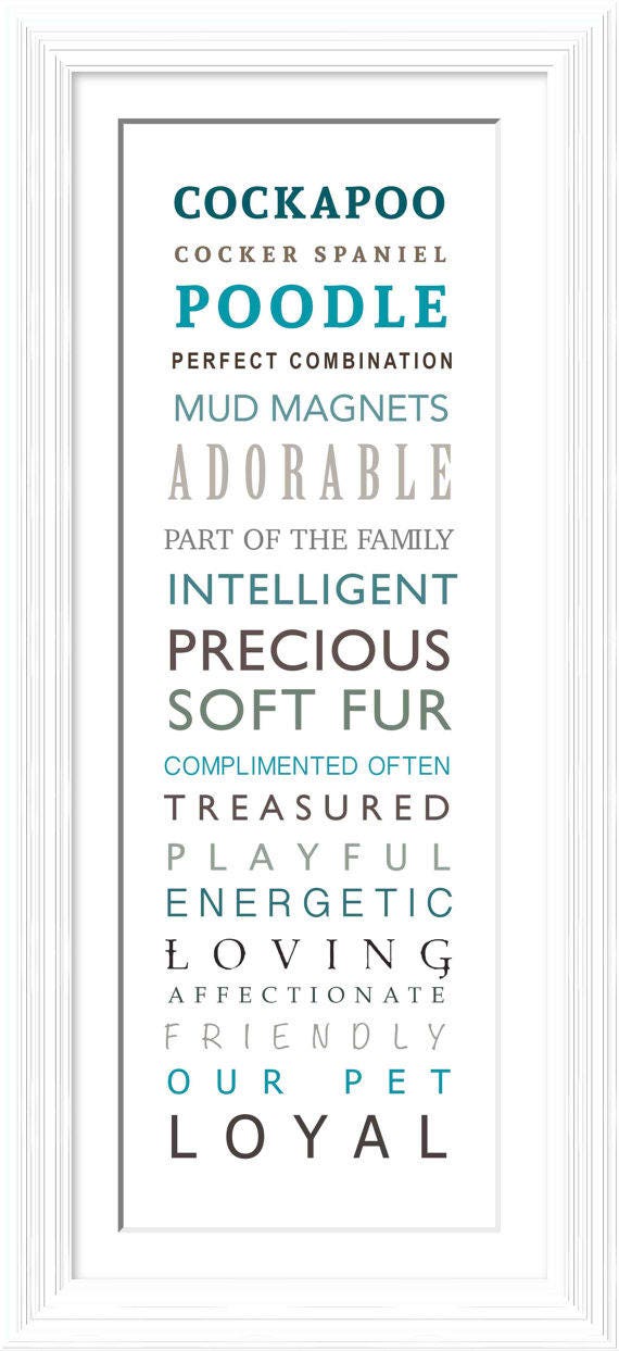Cockapoo Dog Word Art Print Dog Gift Pet Decor Dog Art | Etsy